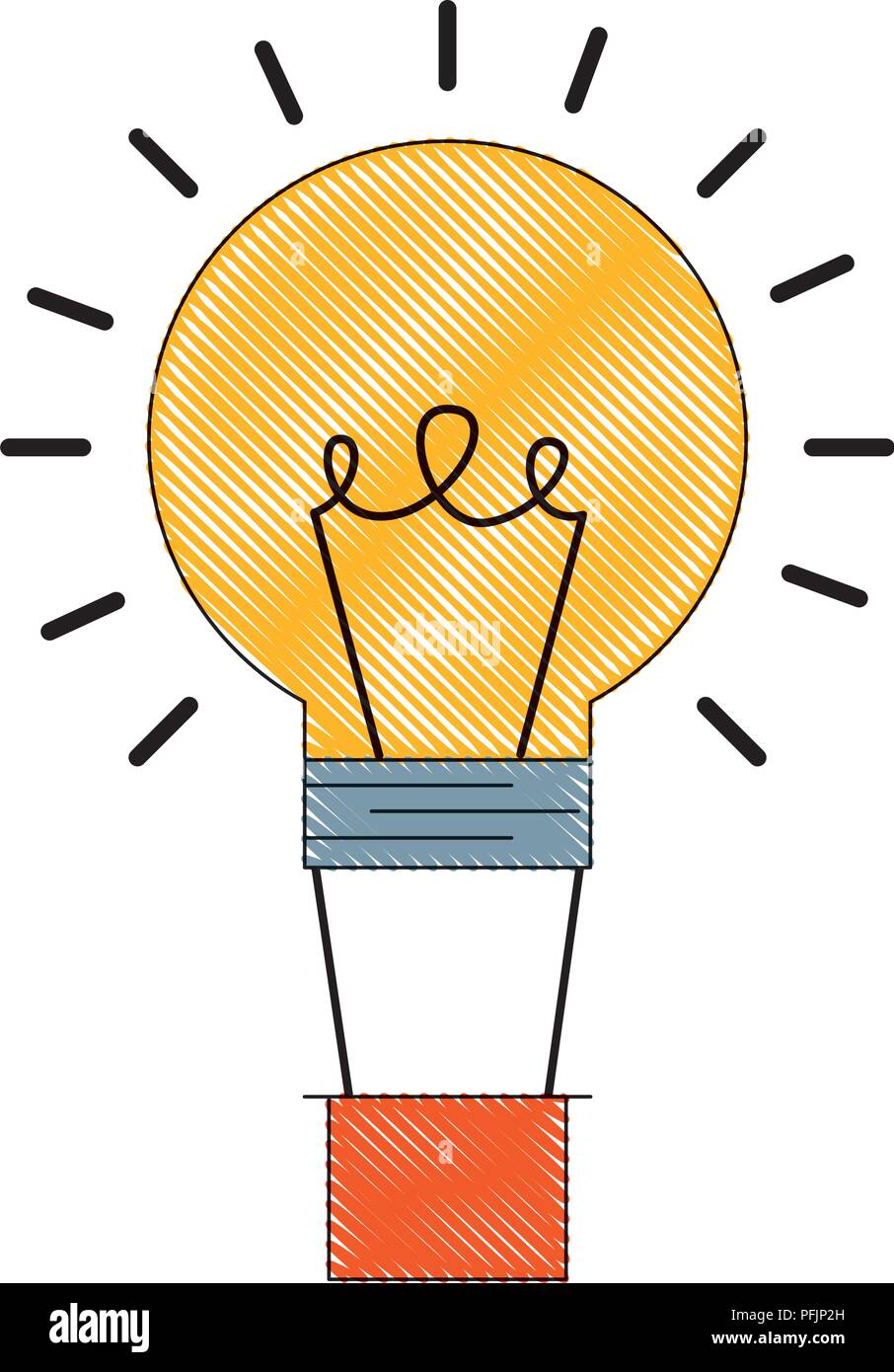 creativity bulb idea innovation bright light vector illustration Stock ...