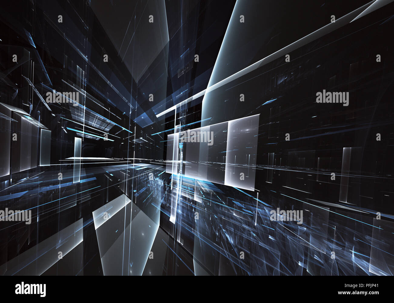 Abstract technology 3D illustration. Pattern, flyer, banner, graphic ...