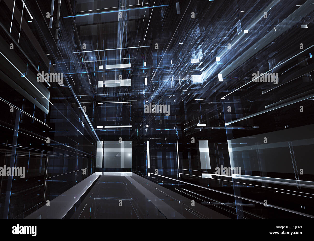 Abstract technology 3D illustration. Pattern, flyer, banner, graphic ...