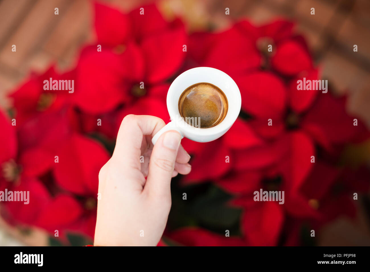 Coffee with Christmas Holiday Decorations Stock Photo - Alamy