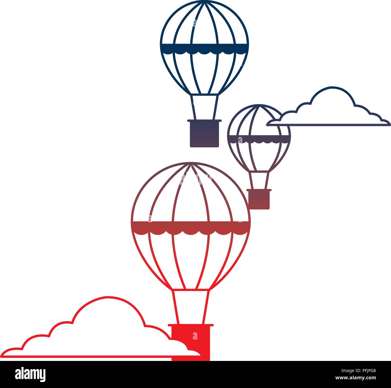balloons air hot flying vector illustration design Stock Vector Image ...