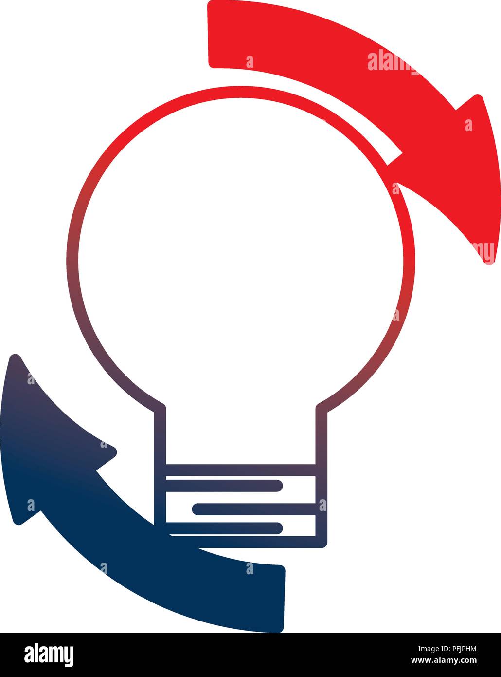 light bulb with arrows isolated icon vector illustration design Stock ...