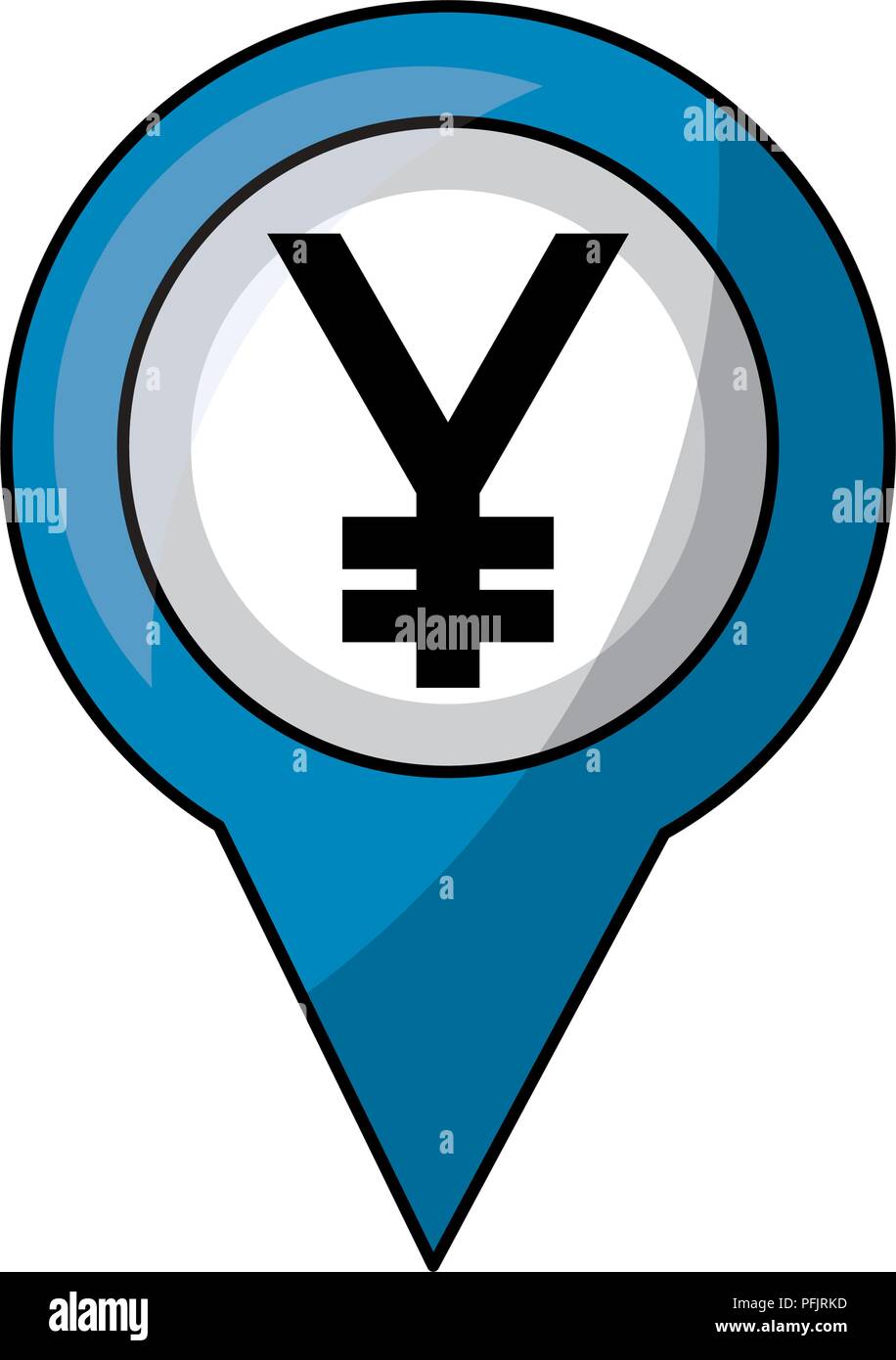 yen economy in pin pointer vector illustration design Stock Vector ...