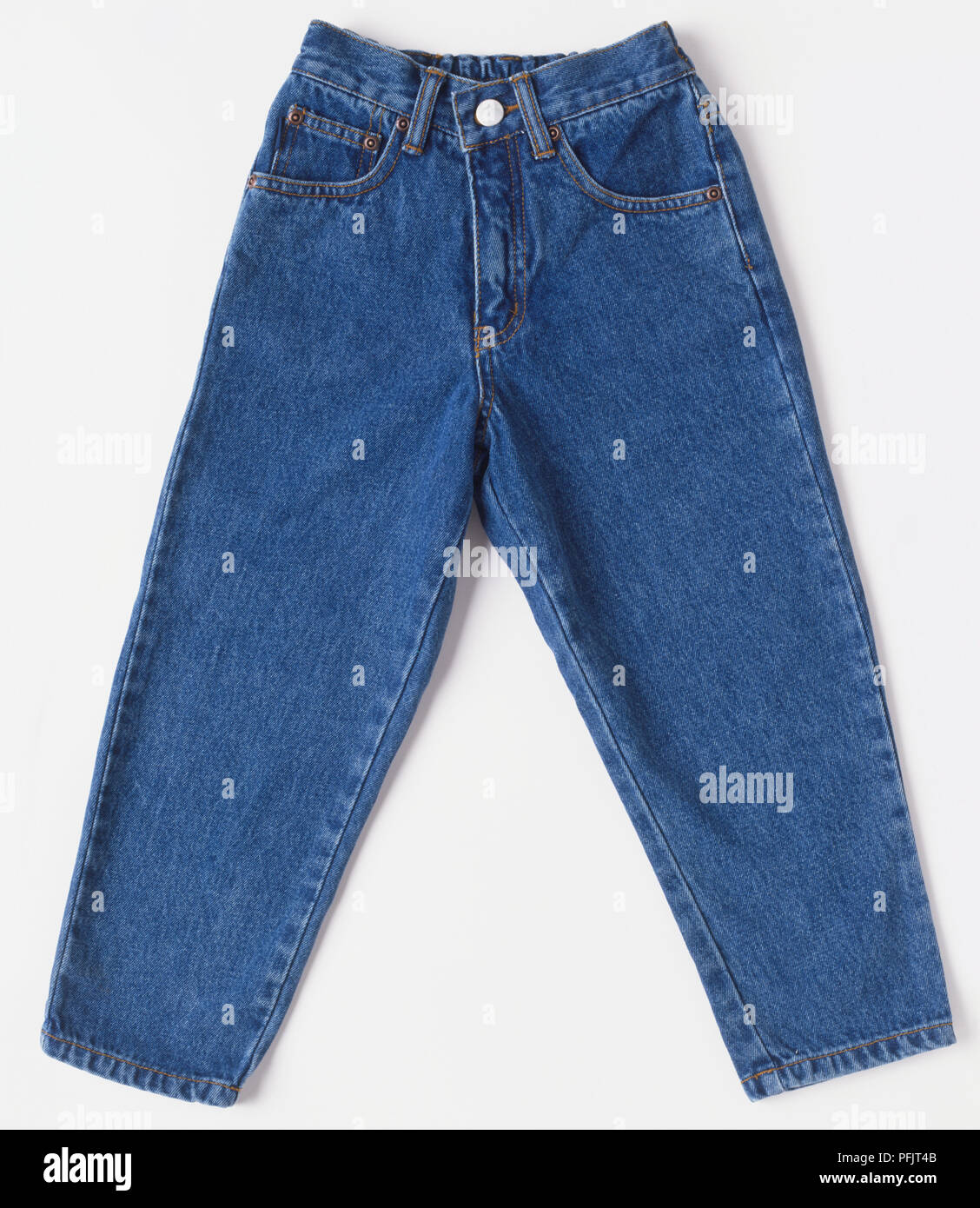 Pair of blue jeans, front view Stock Photo - Alamy