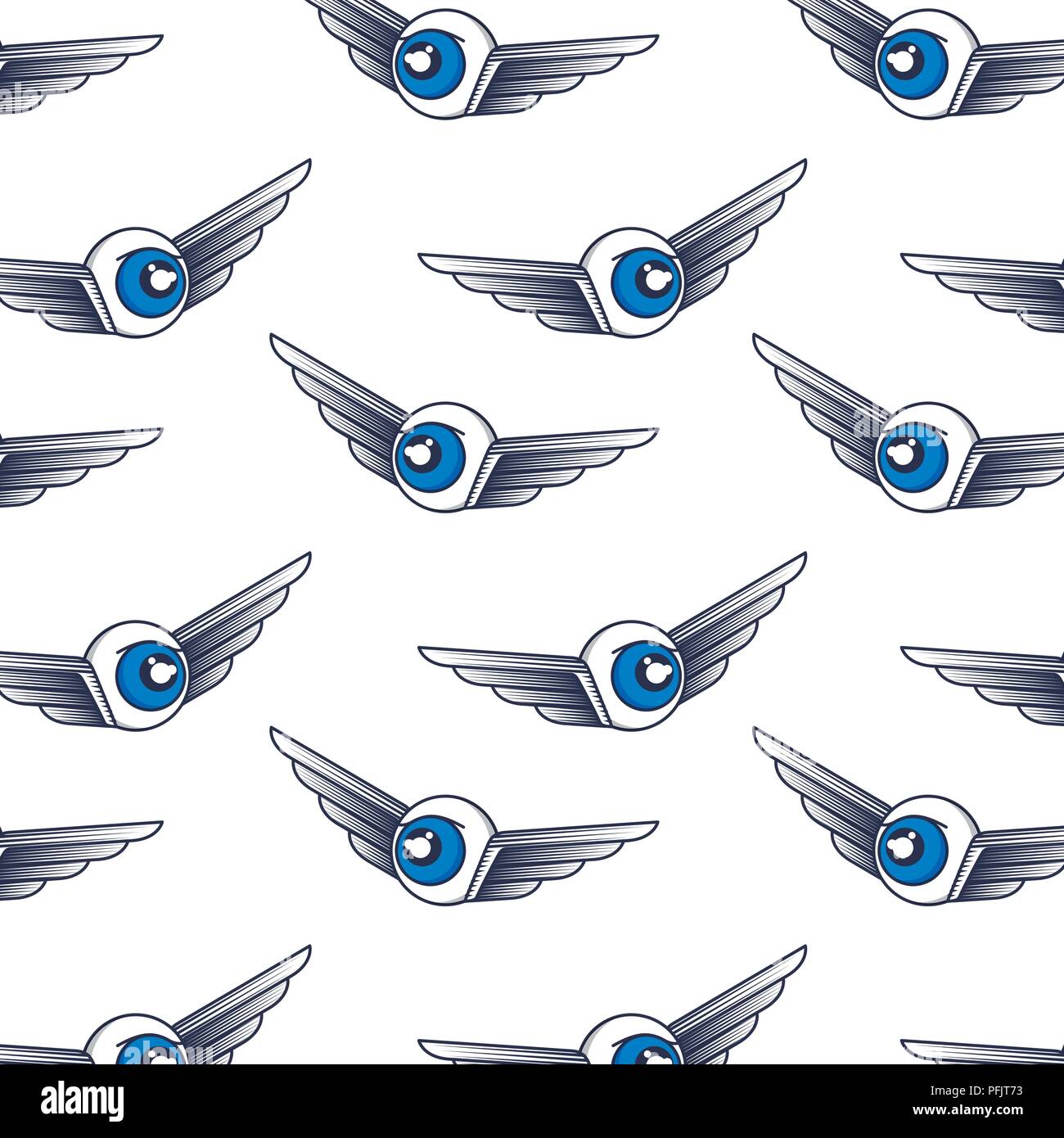 eye with wings pattern vector illustration design Stock Vector Image ...