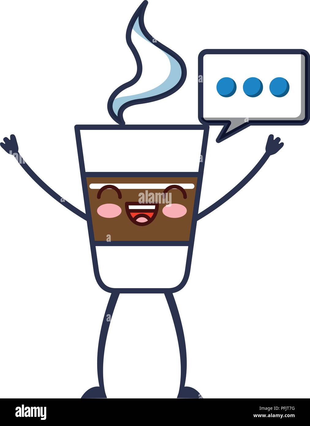 delicious coffee kawaii character vector illustration design Stock ...