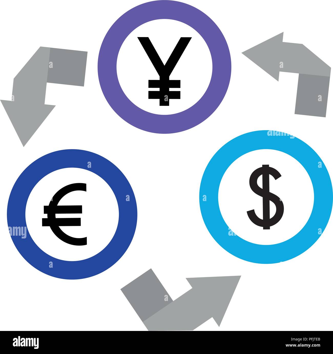 dollar euro and yen coins Stock Vector Image & Art - Alamy
