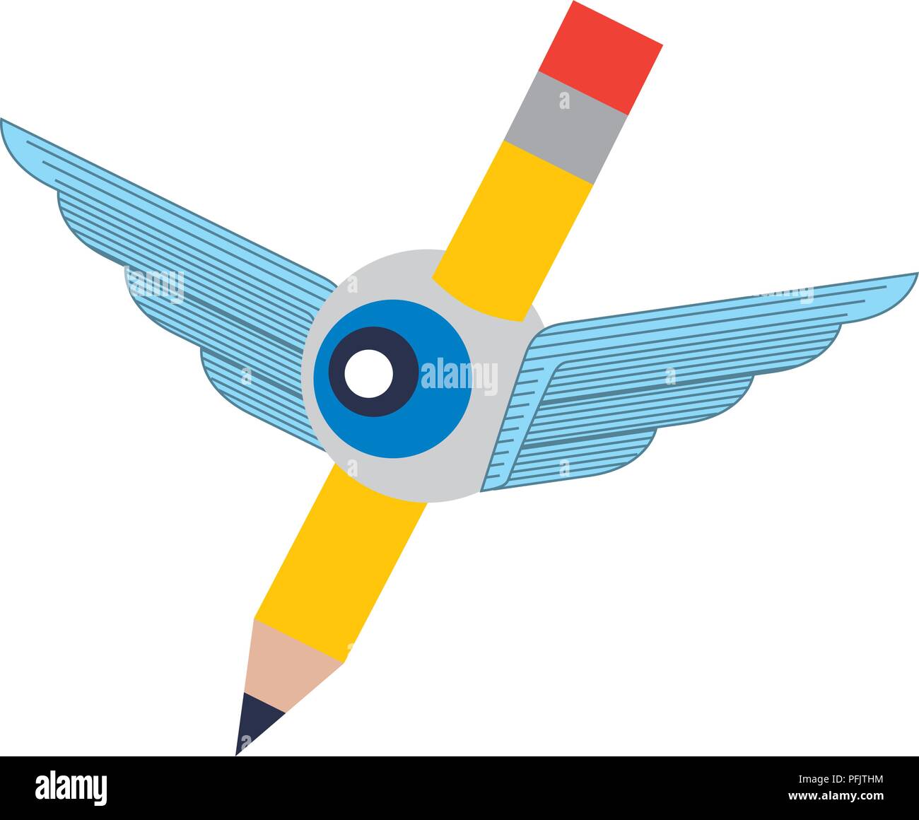 pencil write with wings and eye Stock Vector Image & Art - Alamy