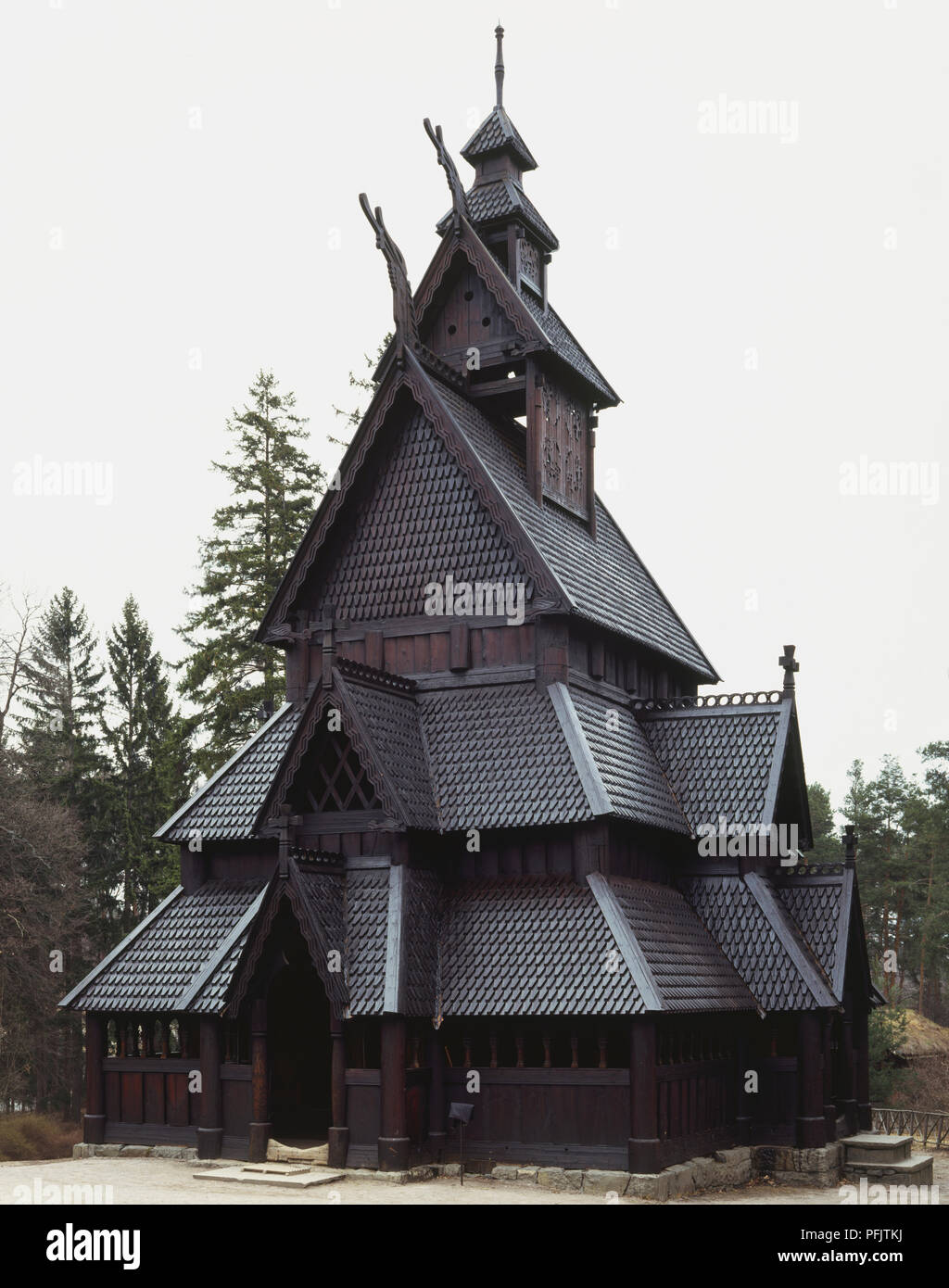 Norway, medieval Stave Church Stock Photo - Alamy