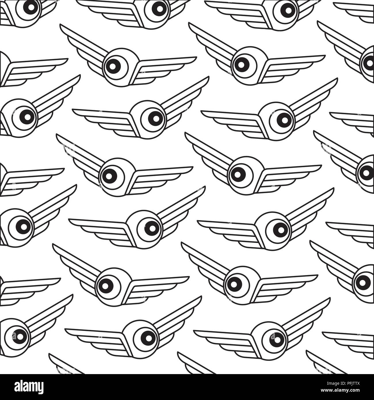 eye with wings pattern Stock Vector Image & Art - Alamy