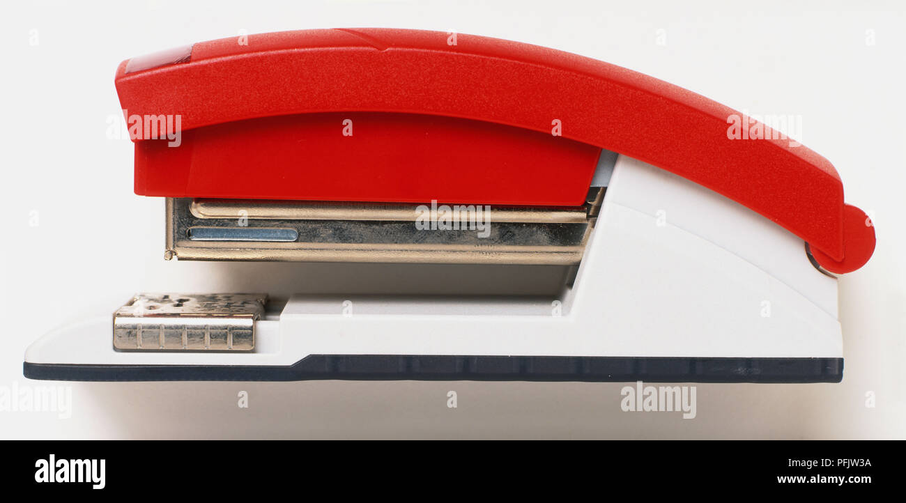 Paper stapler, side view Stock Photo - Alamy