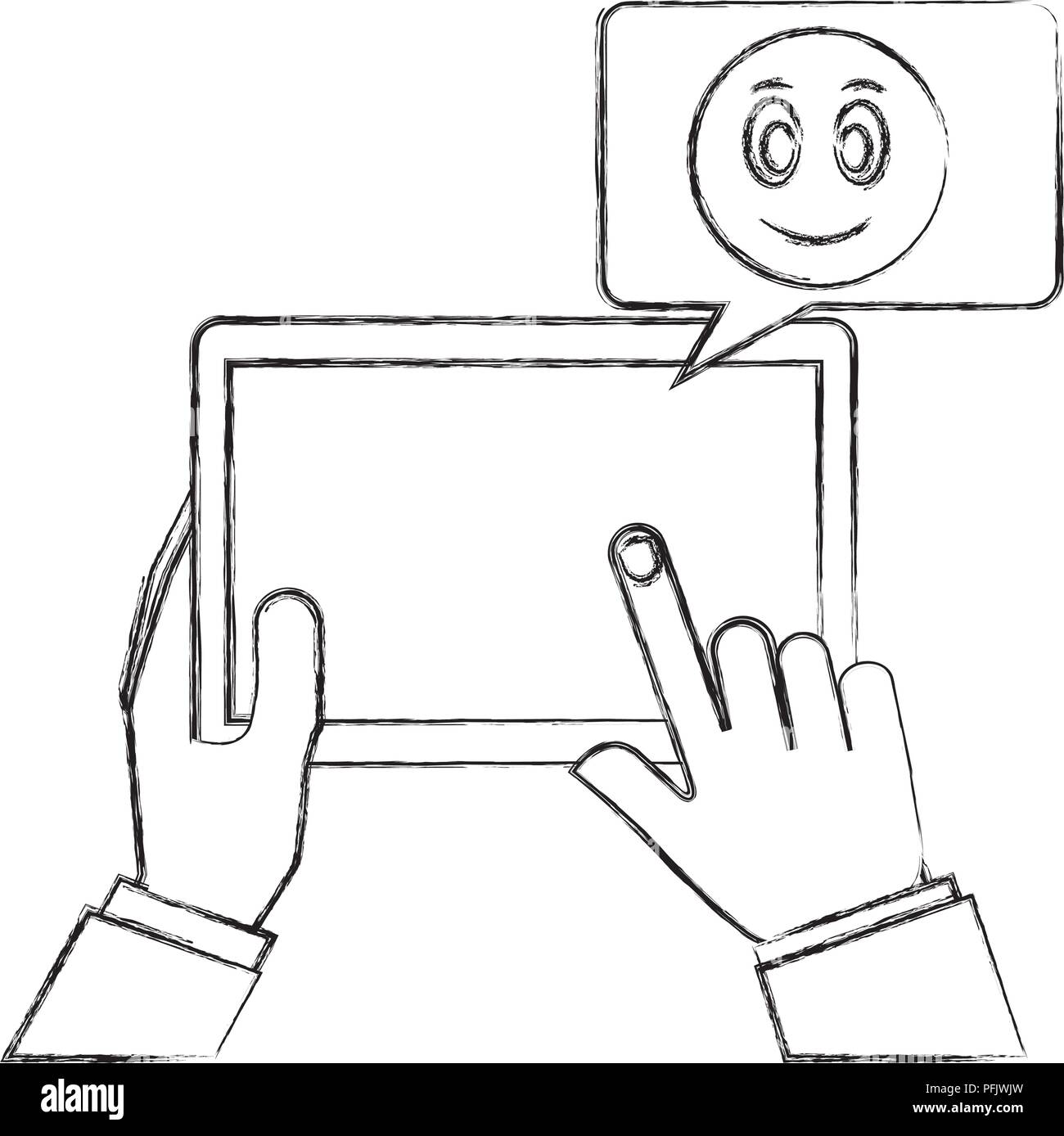 Chat screen emoticon Stock Vector Images - Alamy