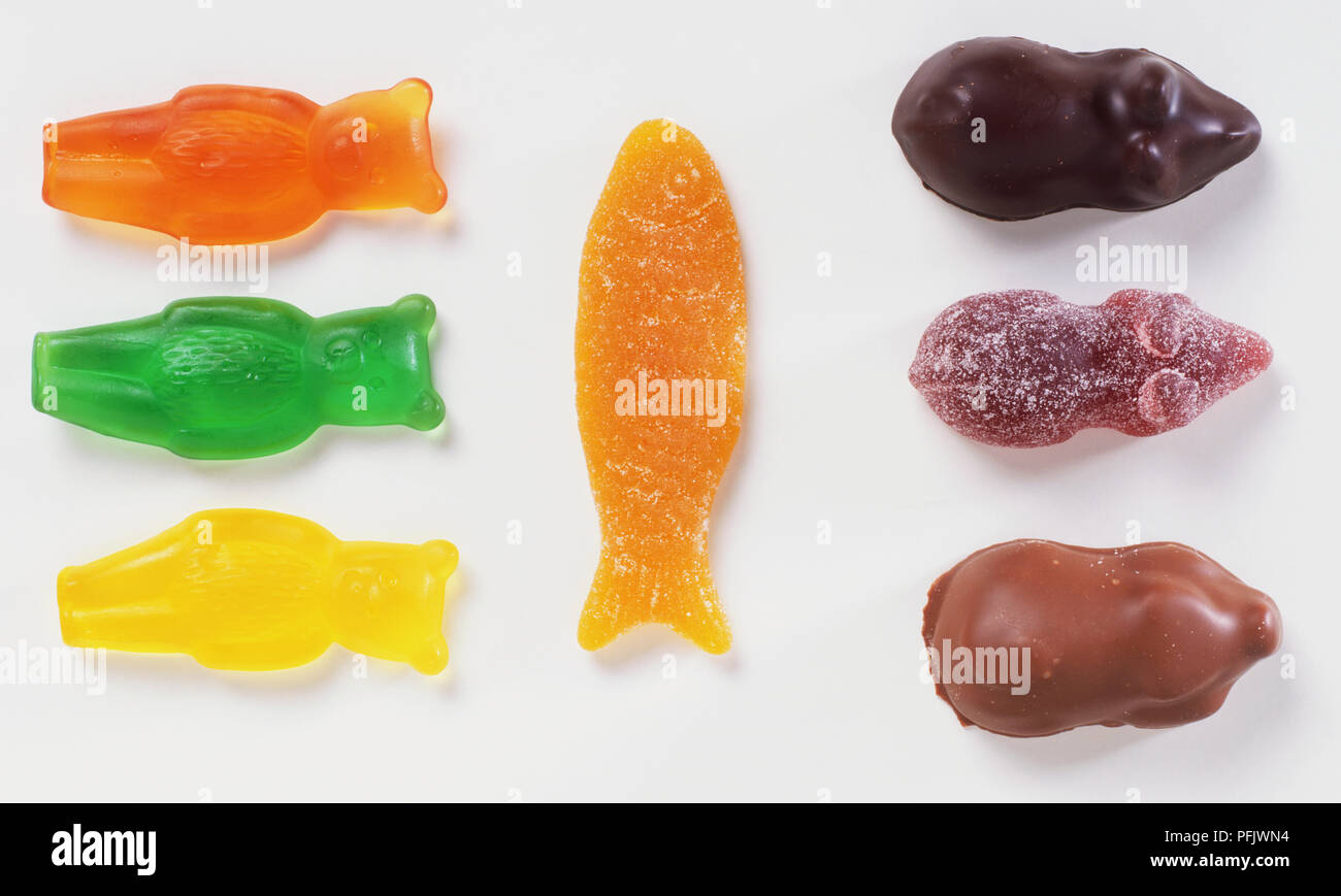 Seven sweets and chocolate candies Stock Photo - Alamy