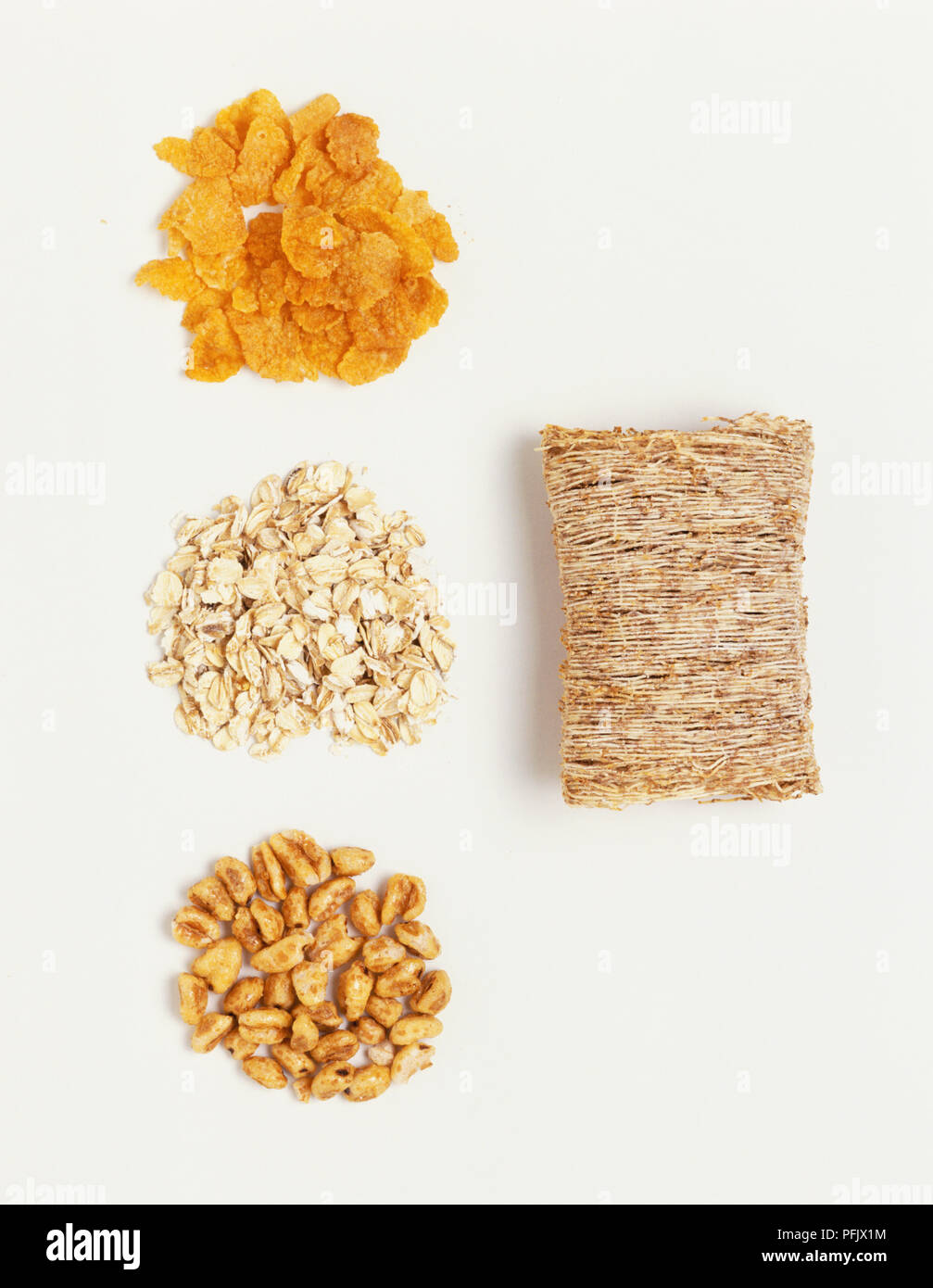 Four different types of breakfast cereal Stock Photo - Alamy