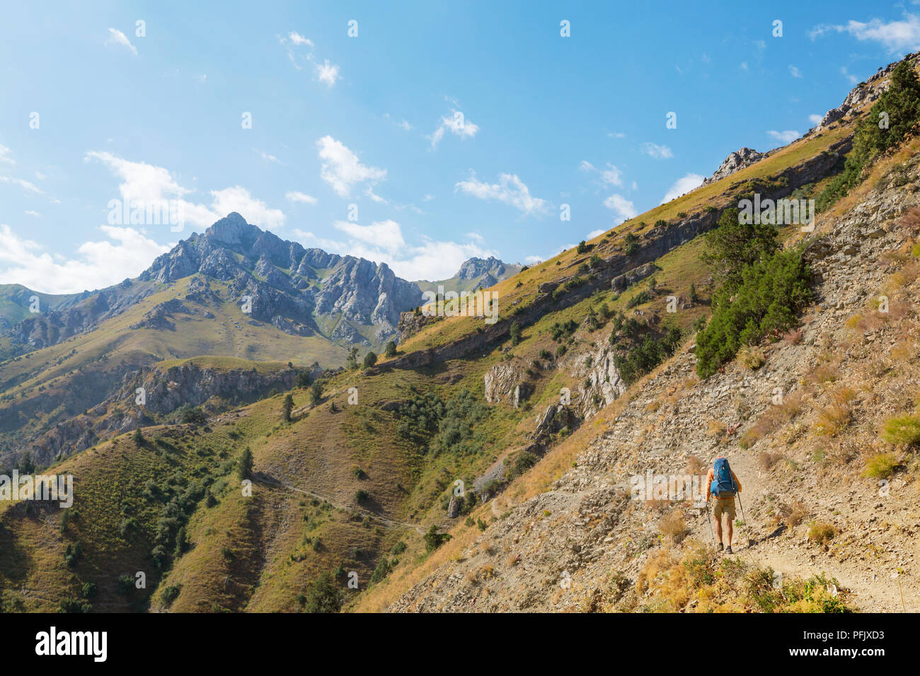 Hike in Chimgan mountains, Uzbekistan Stock Photo - Alamy