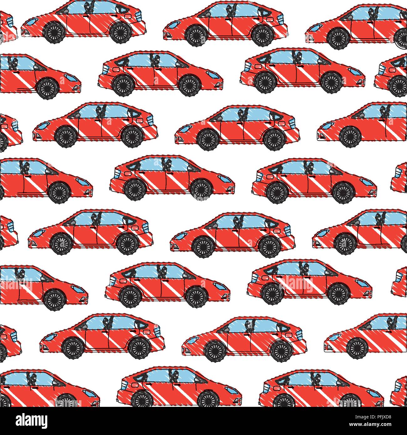 vehicle car motor transport pattern design drawing color Stock Vector ...