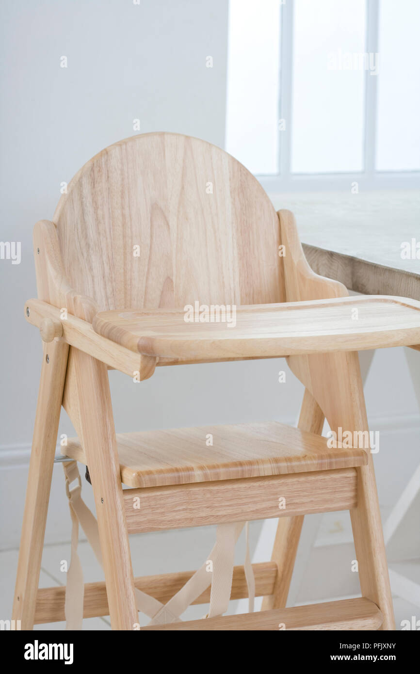 Wooden high chair, close-up Stock Photo - Alamy