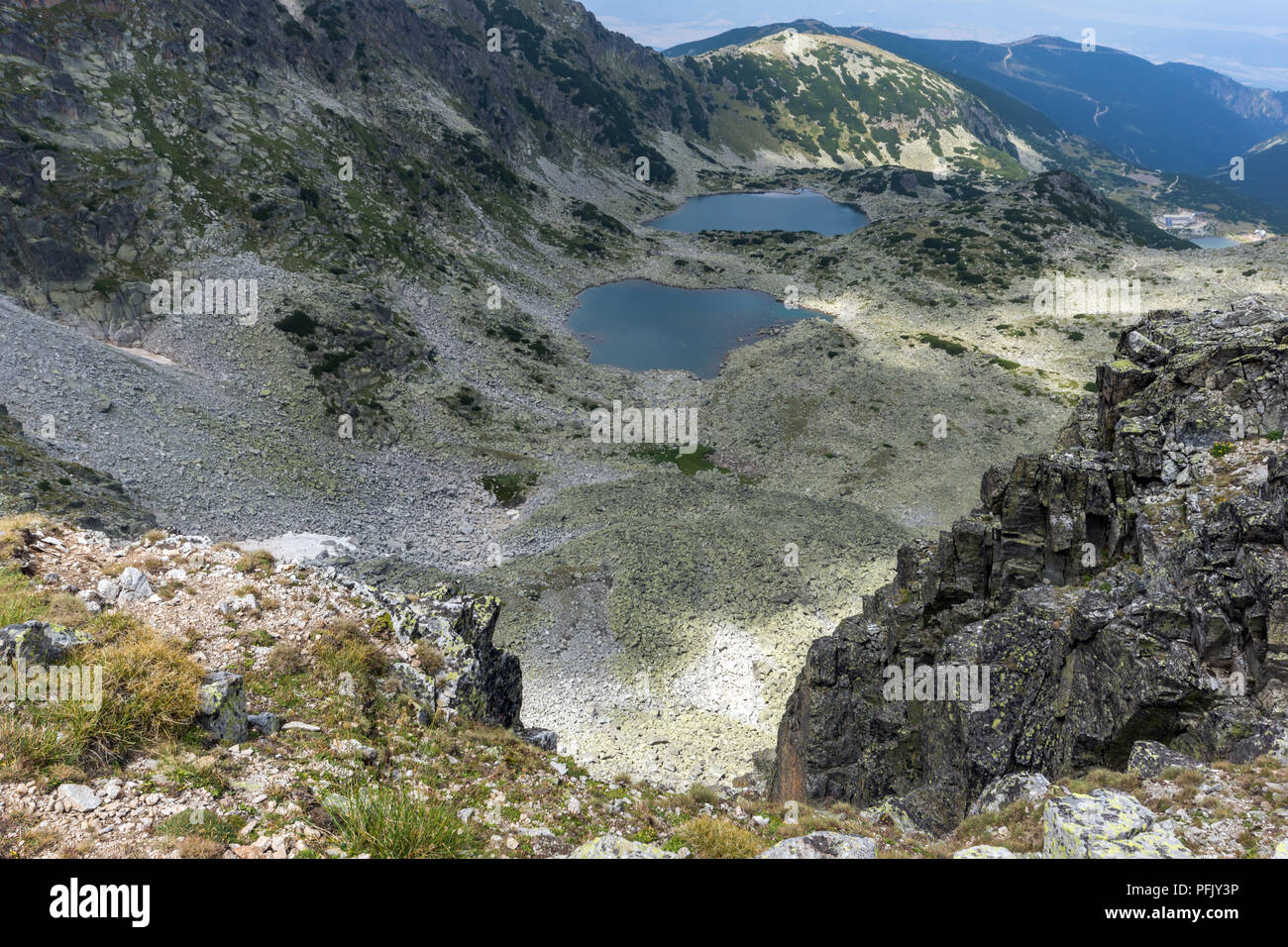 Panoramic view to Musalenski lakes from Musala Peak, Rila mountain ...