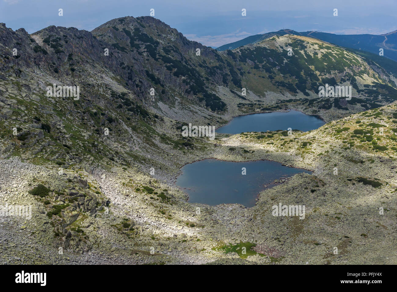 Panoramic view to Musalenski lakes from Musala Peak, Rila mountain ...