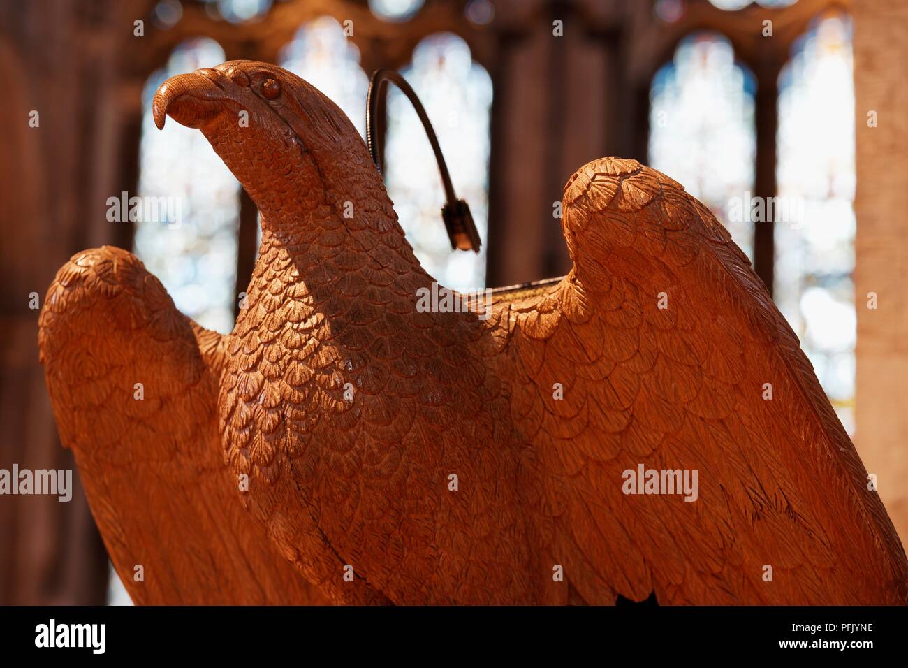 Great Britain, England, Hampshire, Romsey, Romsey Abbey, carved eagle ...