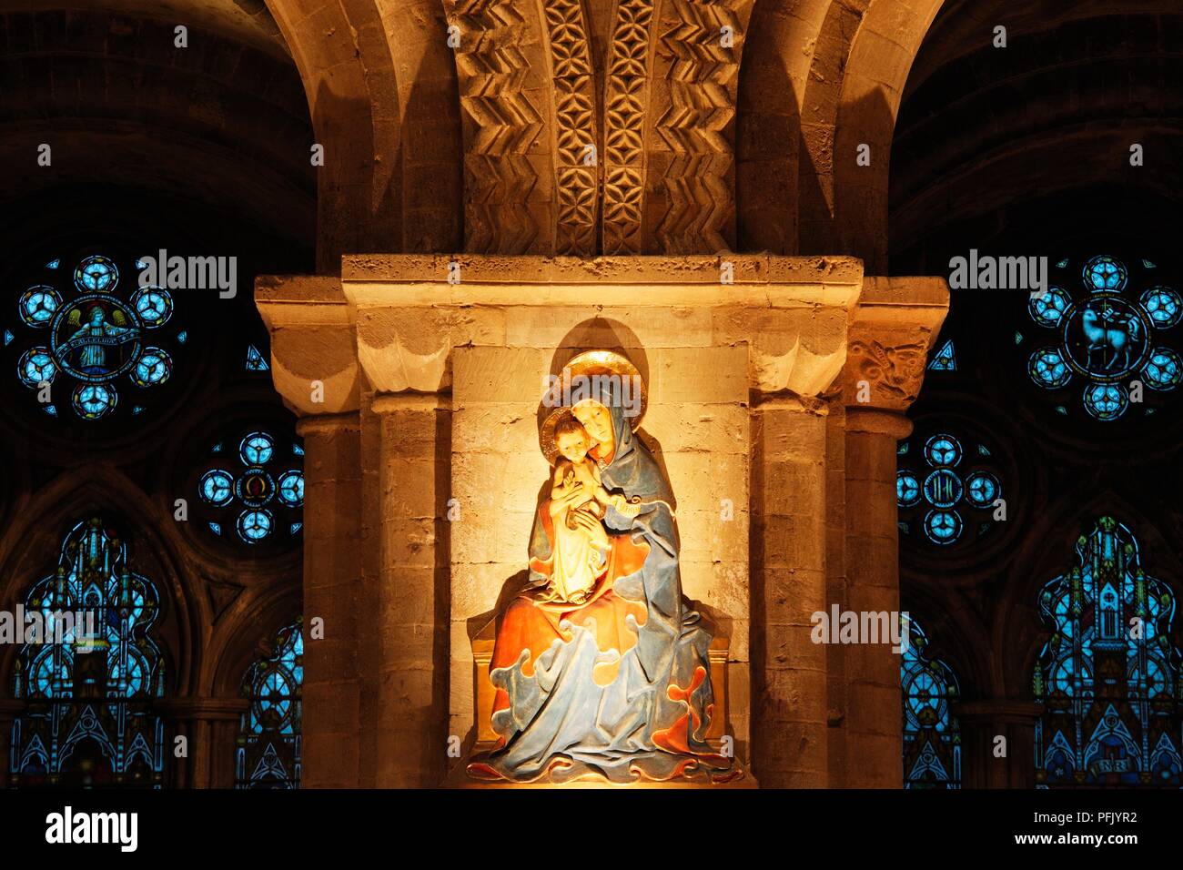 Great Britain, England, Hampshire, Romsey Abbey, icon of Mary and Jesus ...