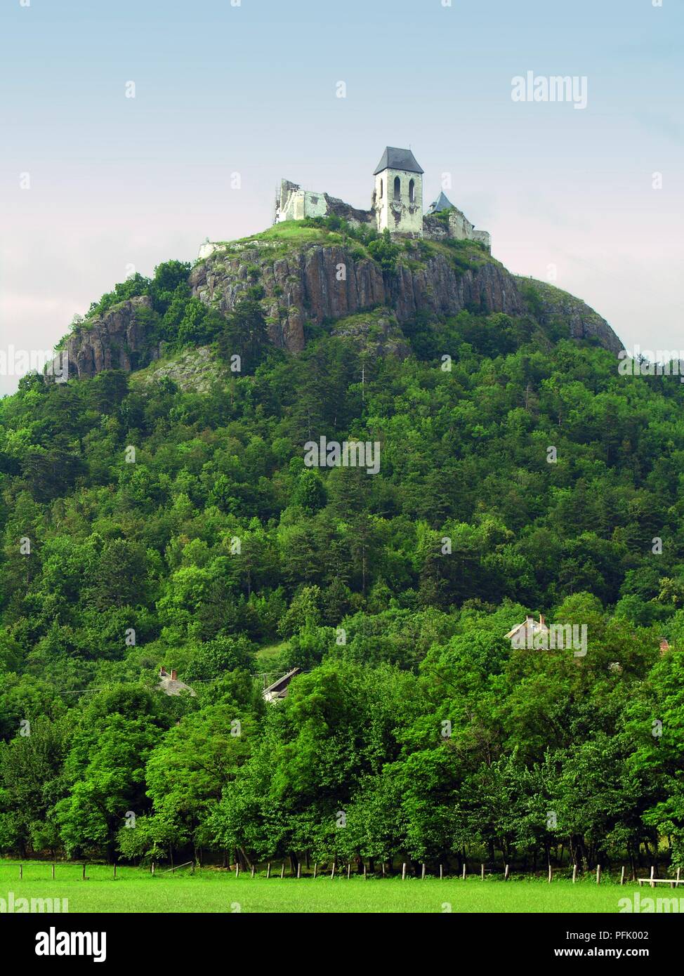 Hungary, Zemplen Hills, Fuzer Castle, ruined medieval castle on top of ...