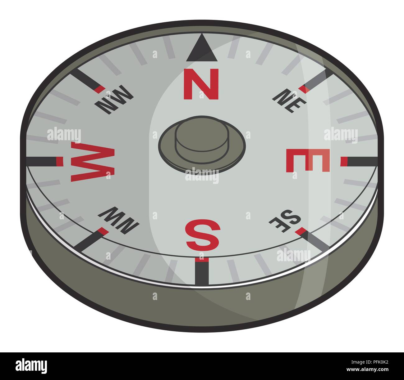 Digital illustration of button compass Stock Photo - Alamy
