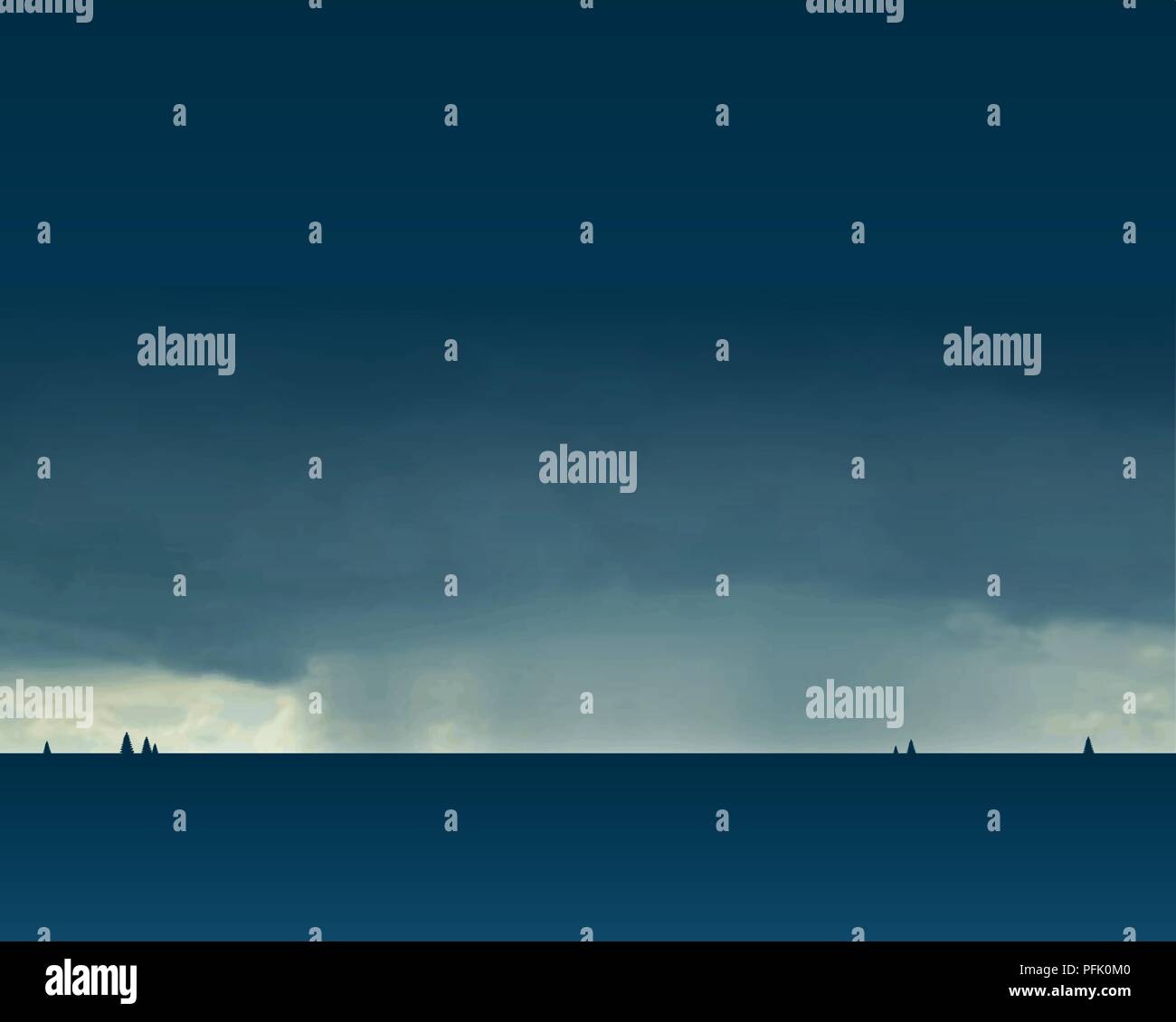 Digital illustration of heavy rain clouds creating ominous sky Stock ...