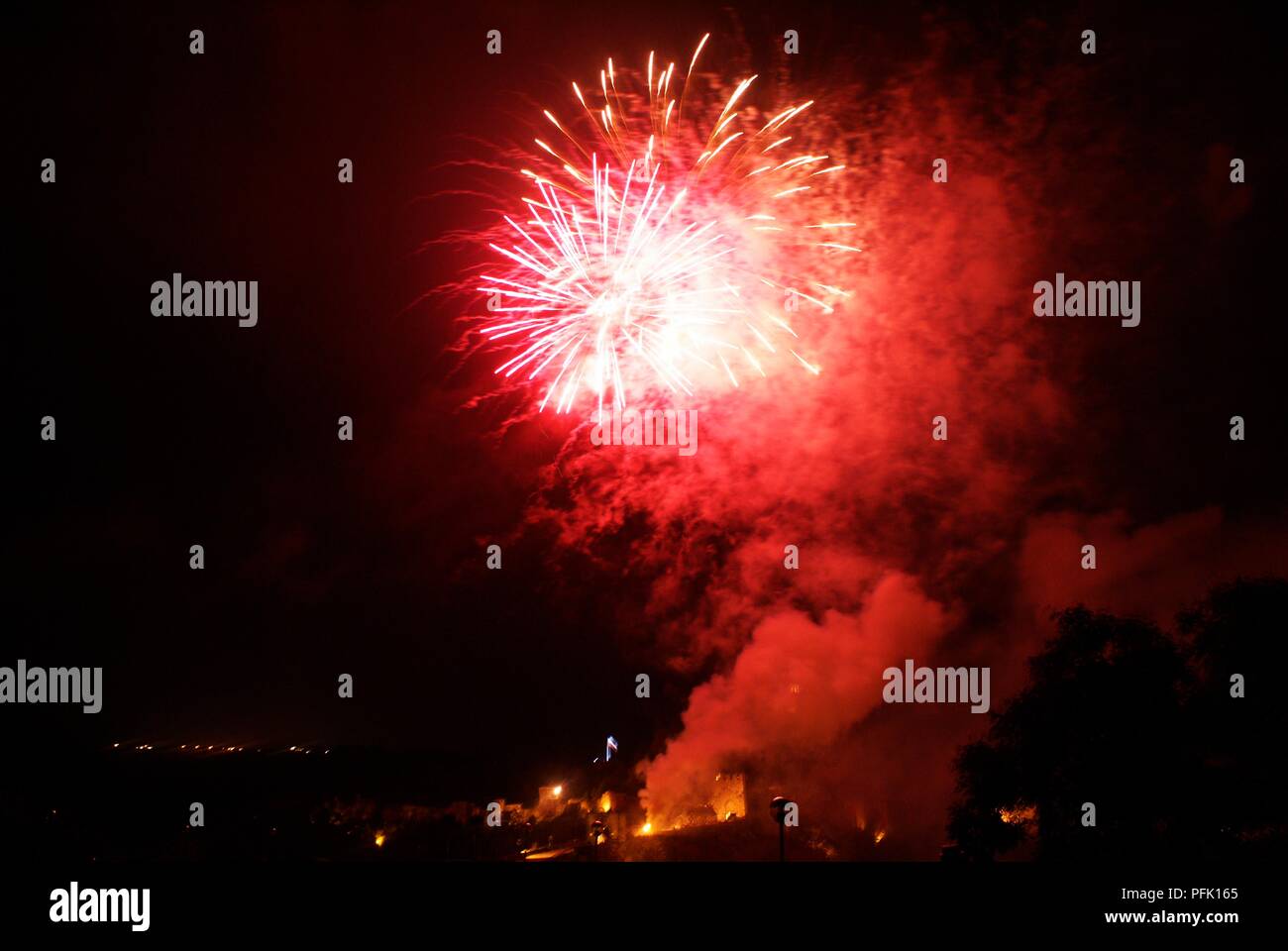 Bulgaria, firework display at Tsarevets Stock Photo - Alamy