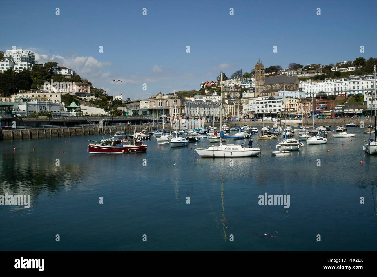 Great Britain, England, Devon, Torquay, view of the seafront and ...