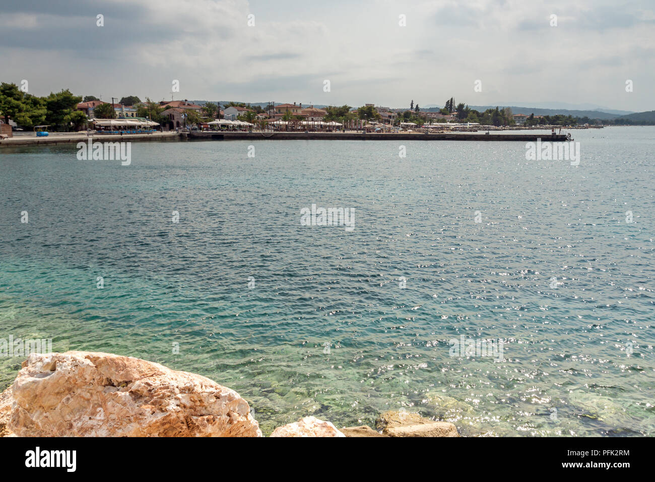 Panoramic view of Nikiti Beach at Sithonia peninsula, Chalkidiki ...