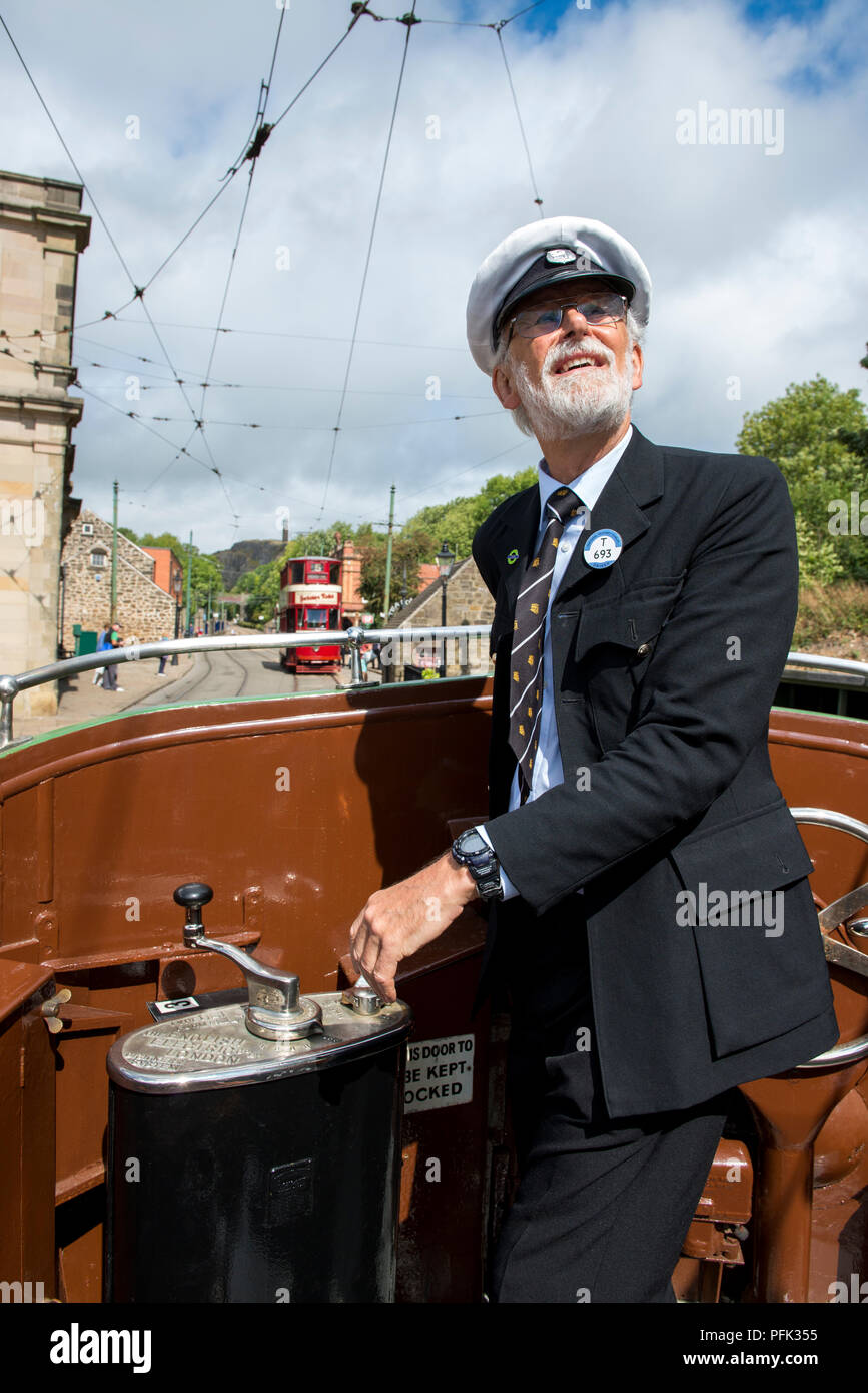 One of the tram drivers checking the pole before he operates 'The Boat ...