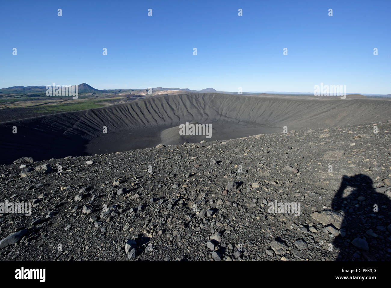 Hverfjall volcanic crater near lake Myvatn in Iceland, one of the ...