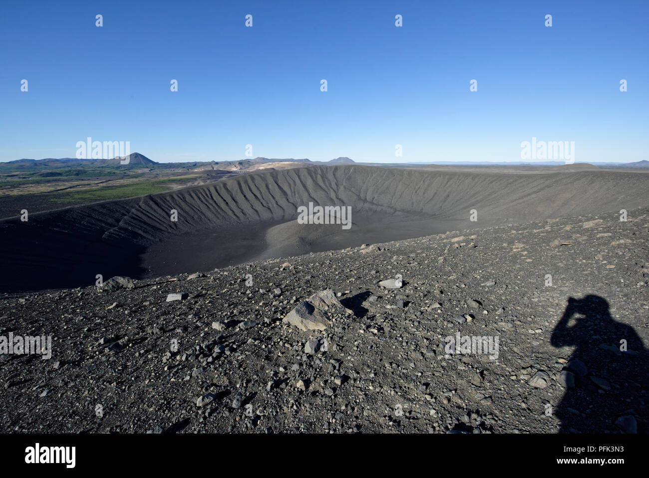 Hverfjall volcanic crater near lake Myvatn in Iceland, one of the ...