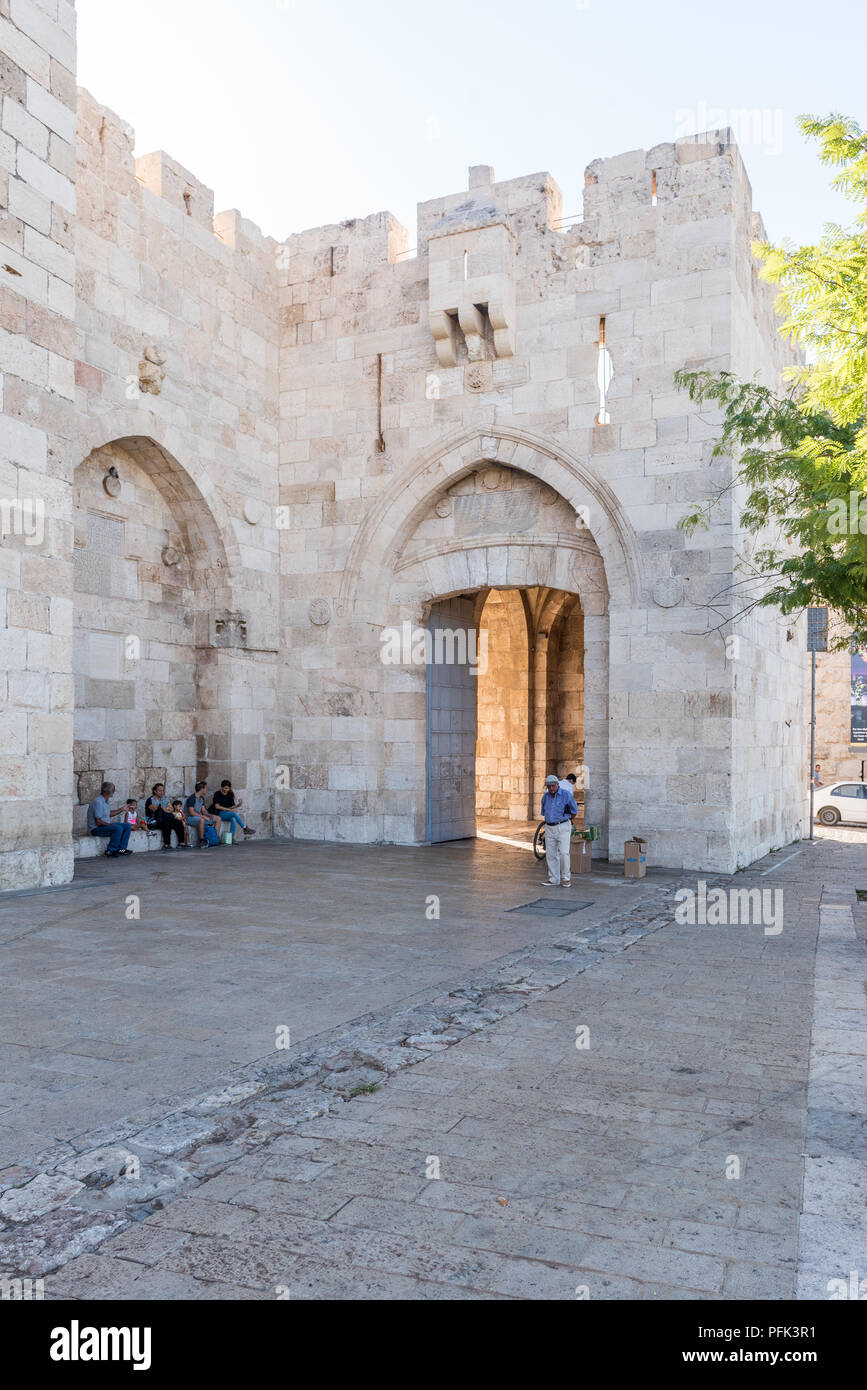 Israel, Jerusalem - 16 August 2018: Jaffa gate - one of the seven main ...