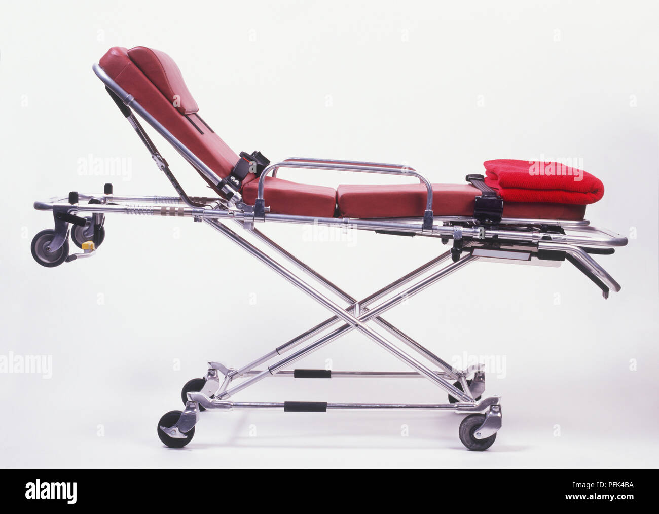 A stretcher, head section raised Stock Photo - Alamy
