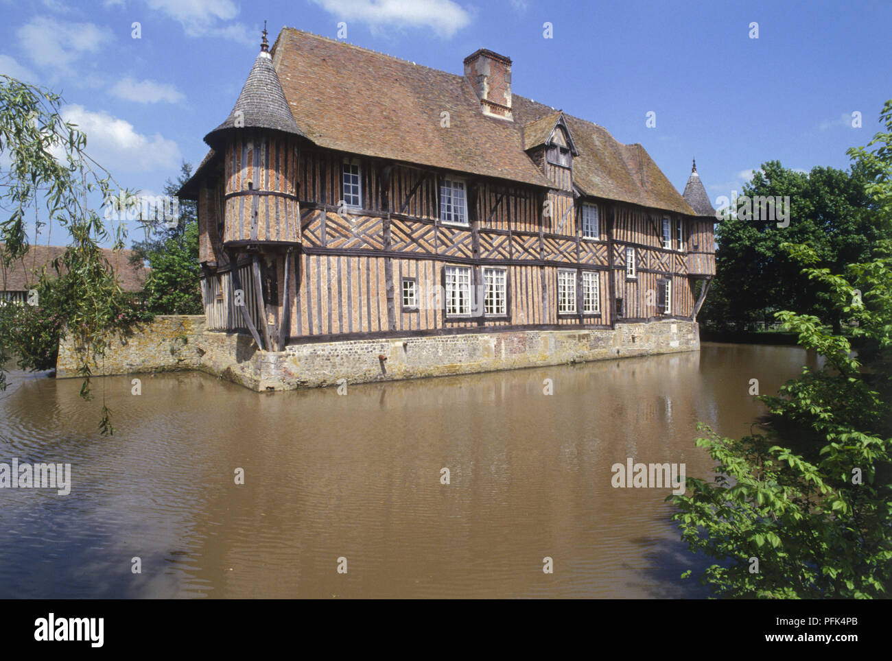 France, Normandy, Pays D'Auge, Coupesarte, Manoir de Coupesarte, half ...