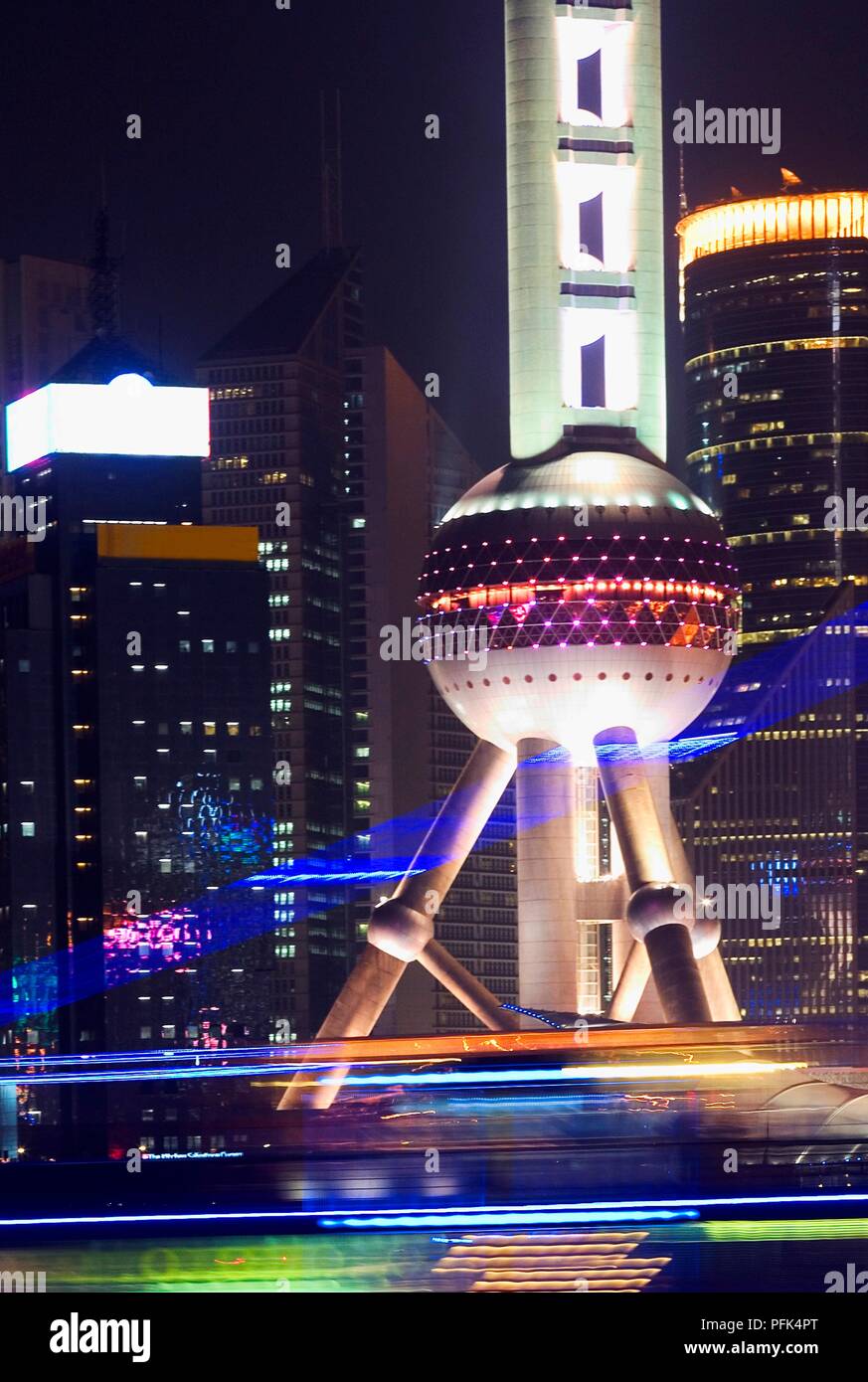 China, Shanghai, Pudong, Oriental Pearl TV Tower, night Stock Photo - Alamy