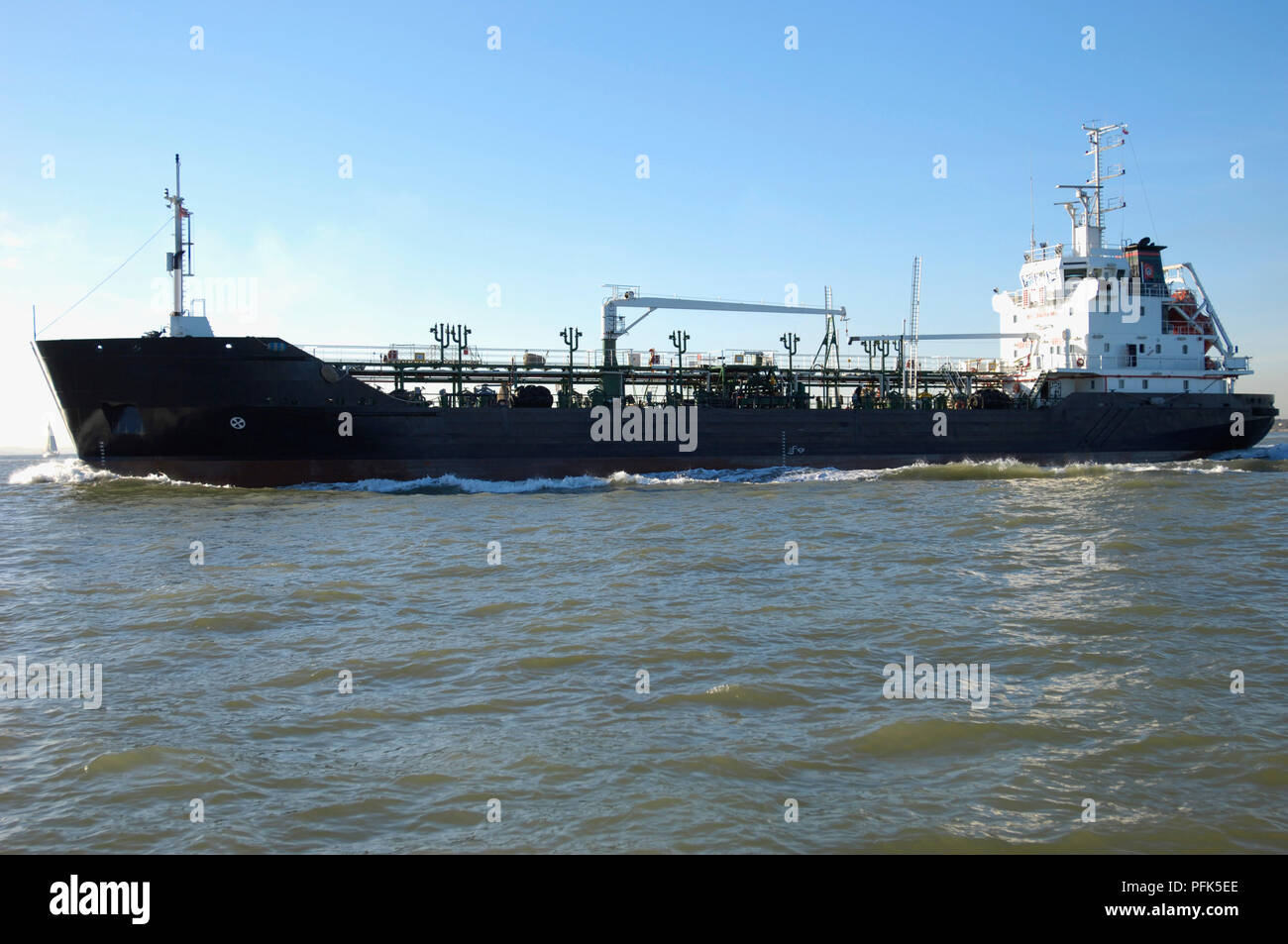 Oil tanker off the coast of England, side view Stock Photo - Alamy