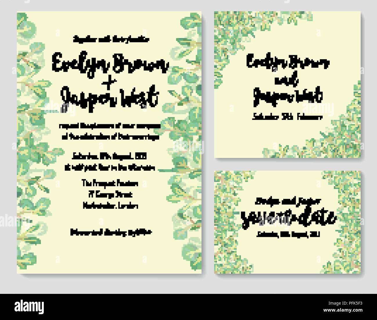 Wedding eucalyptus horizontal vector design banner. Rustic greenery ...