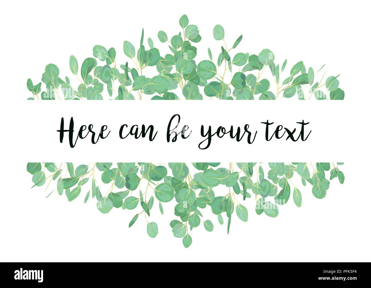 Wedding eucalyptus horizontal vector design banner. Rustic greenery ...