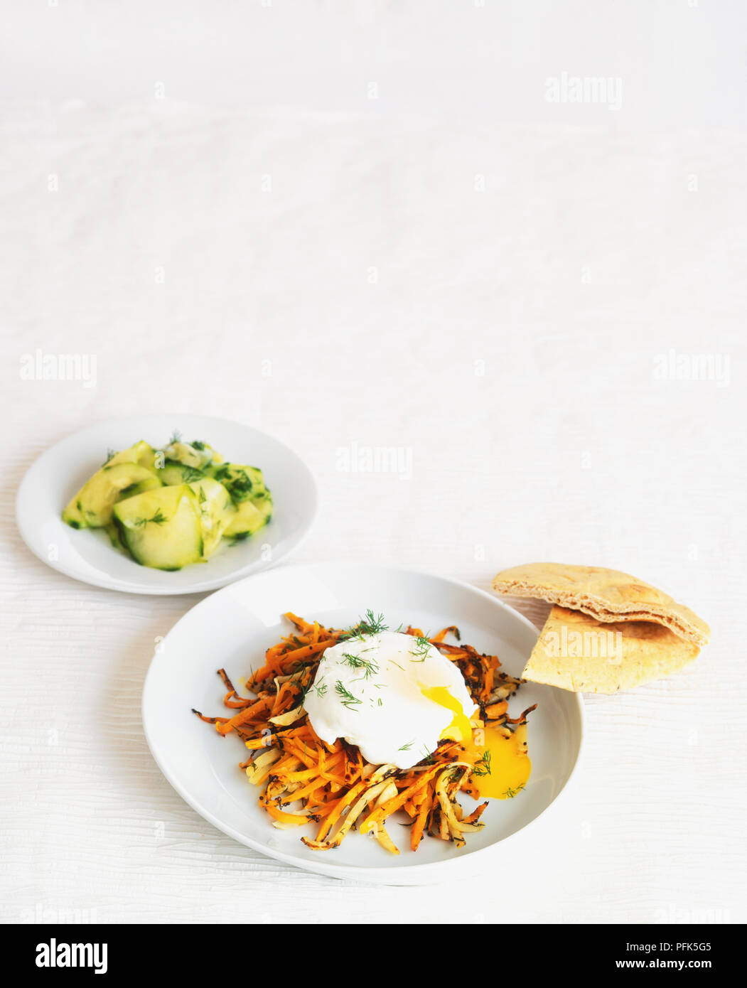 Poached egg rosti Stock Photo - Alamy