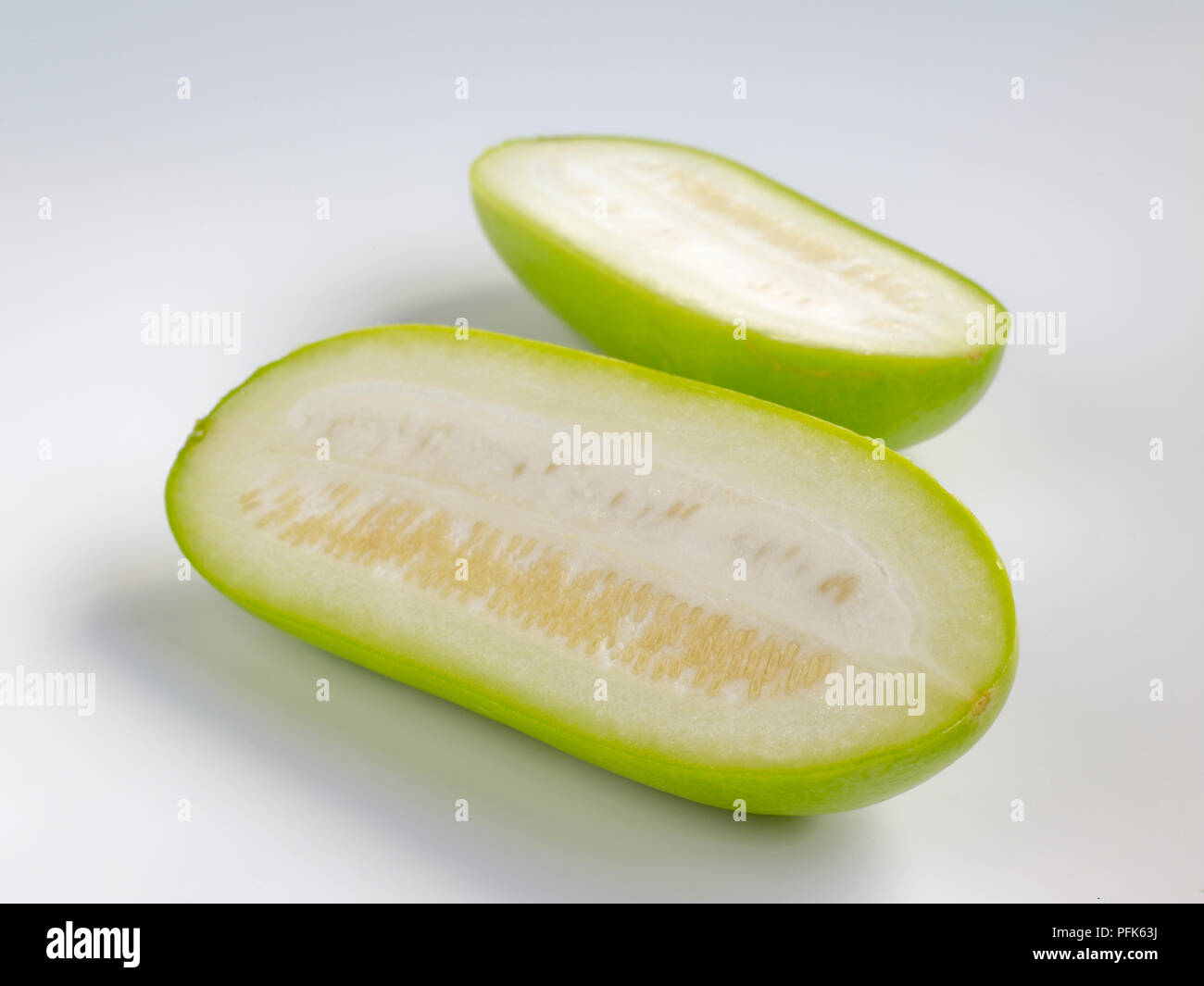 Thai watermelon, cut into two slices, close-up Stock Photo - Alamy