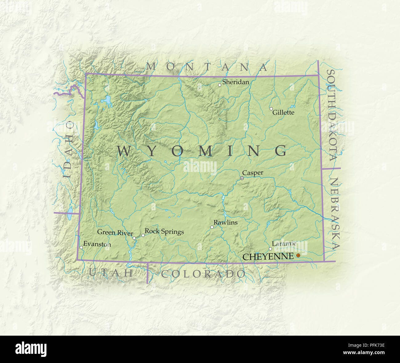 Wyoming map hi-res stock photography and images - Alamy