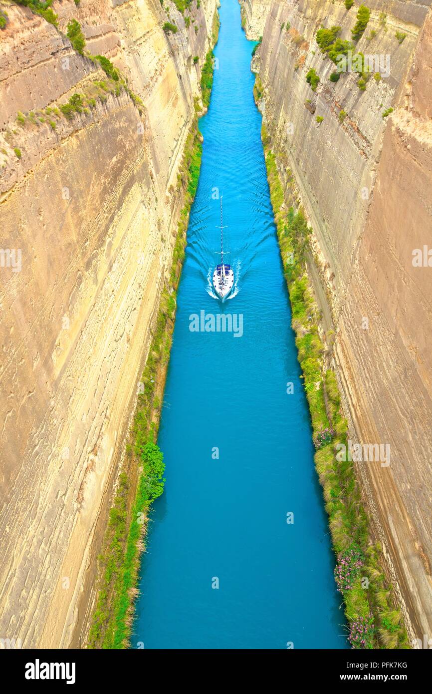 Corinth Canal, Corinth, The Peloponnese, Greece, Southern Europe Stock ...
