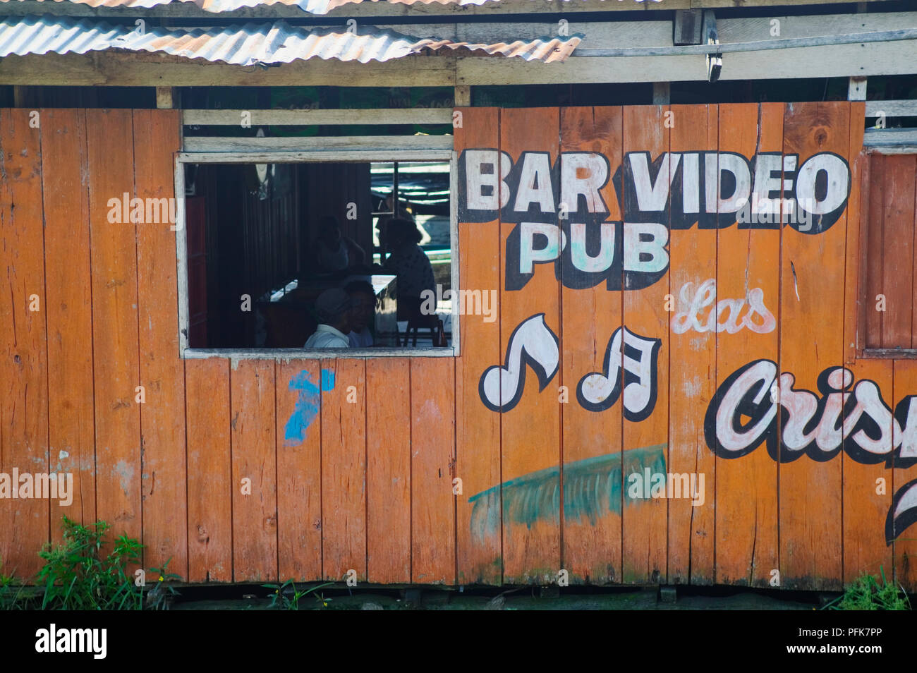 Peru, Iquitos, Belen, bar in wooden shack Stock Photo - Alamy