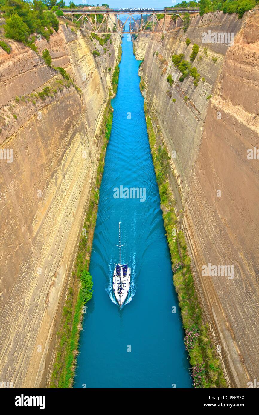 Corinth Canal, Corinth, The Peloponnese, Greece, Southern Europe Stock ...