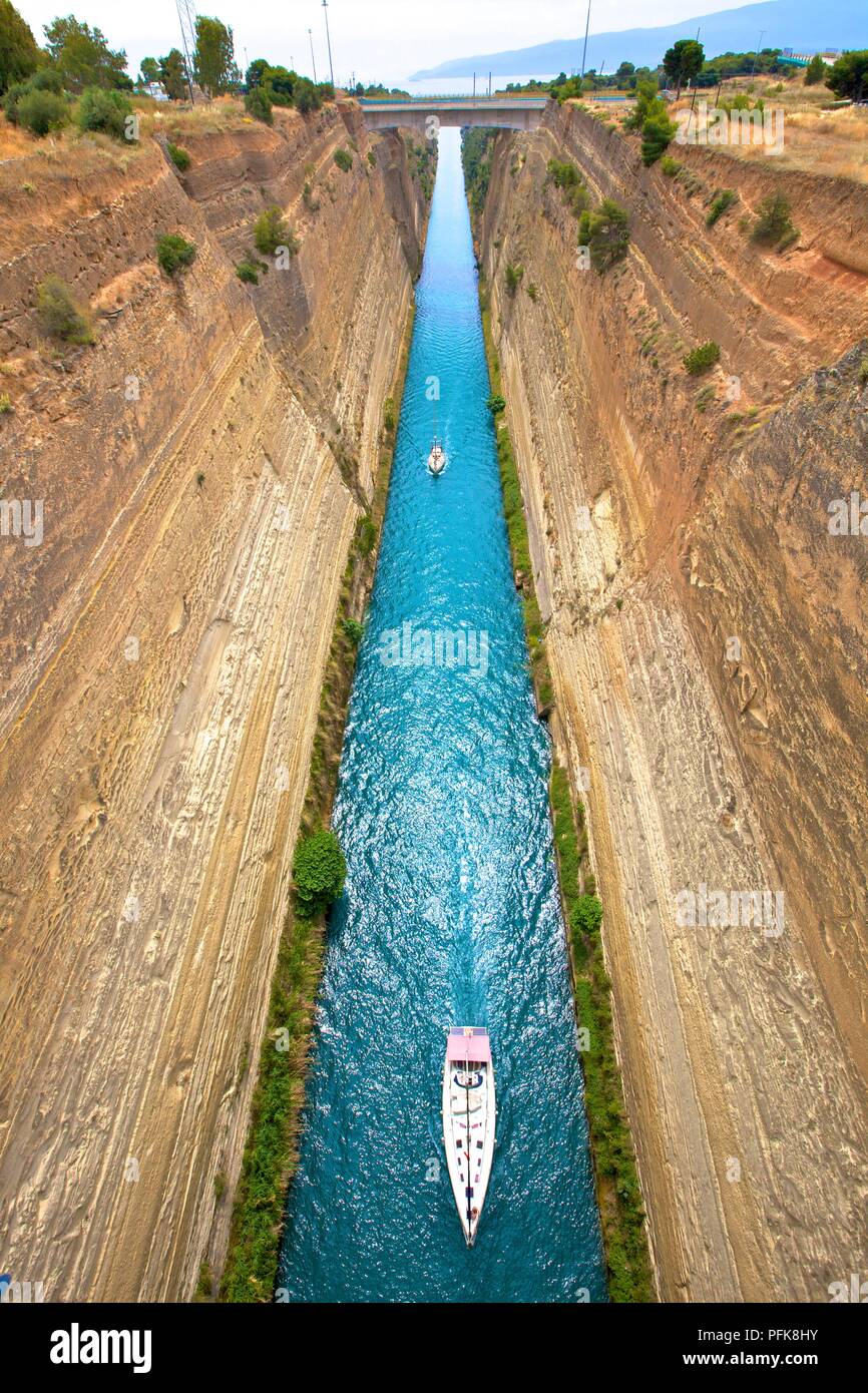 Corinth Canal, Corinth, The Peloponnese, Greece, Southern Europe Stock ...
