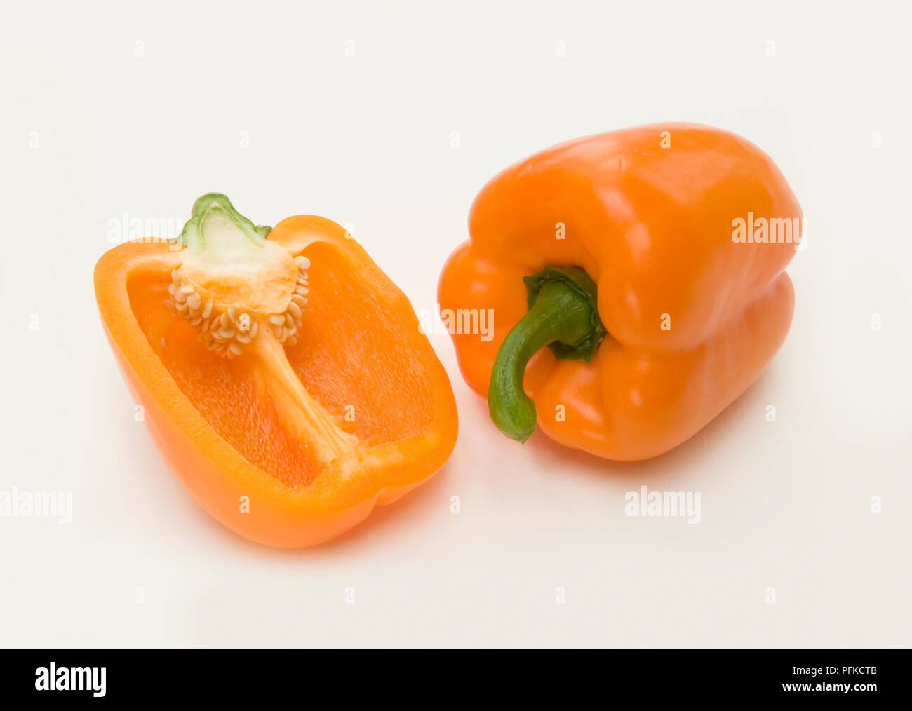 Fresh organic Capsicum annuum (Yellow Bell Pepper), whole and slice ...
