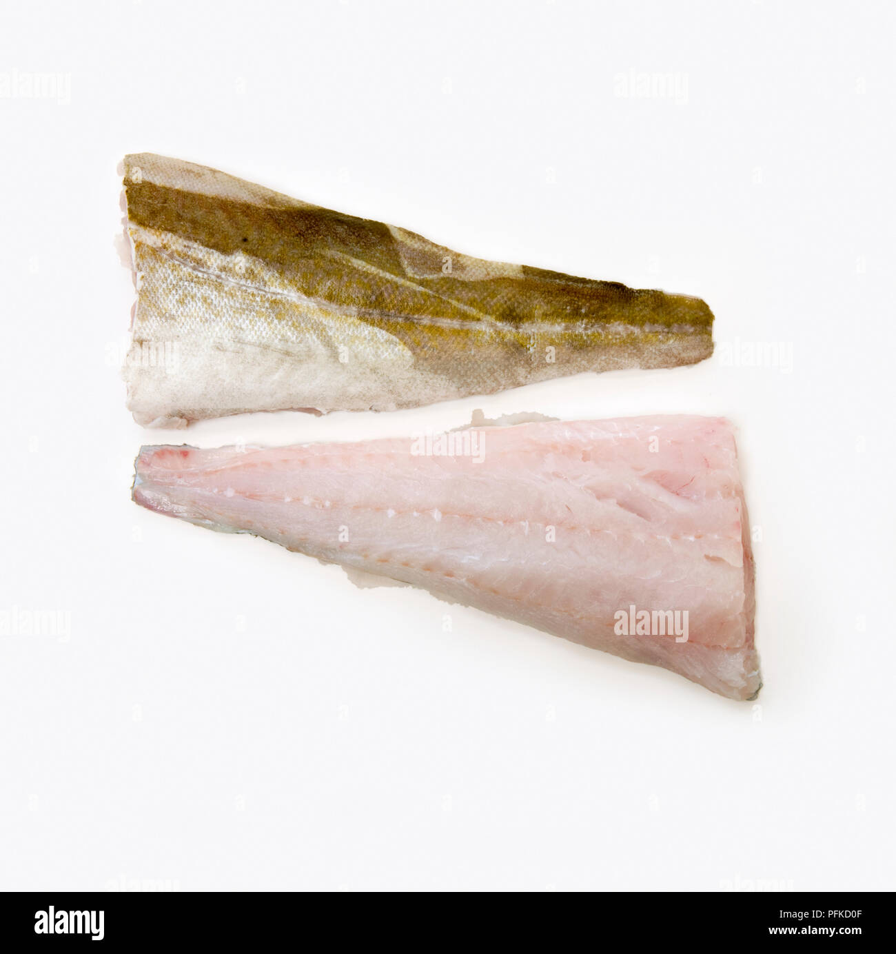 Fresh cod fillets with and without skin Stock Photo - Alamy